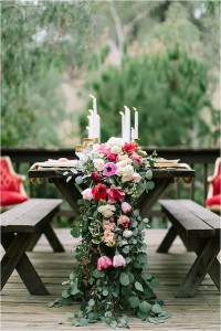 Floral Table Runner Centerpieces