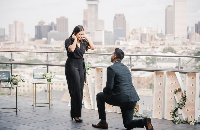 Rooftop Marriage Proposal in New Orleans, LA - The Yes Girls