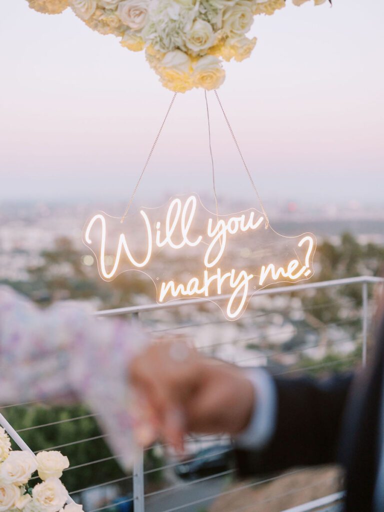 Timeless Marry Me? Proposal on LA rooftop - The Yes Girls