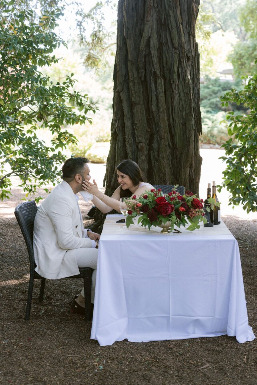 Romantic Proposal Among the California Redwood Trees
