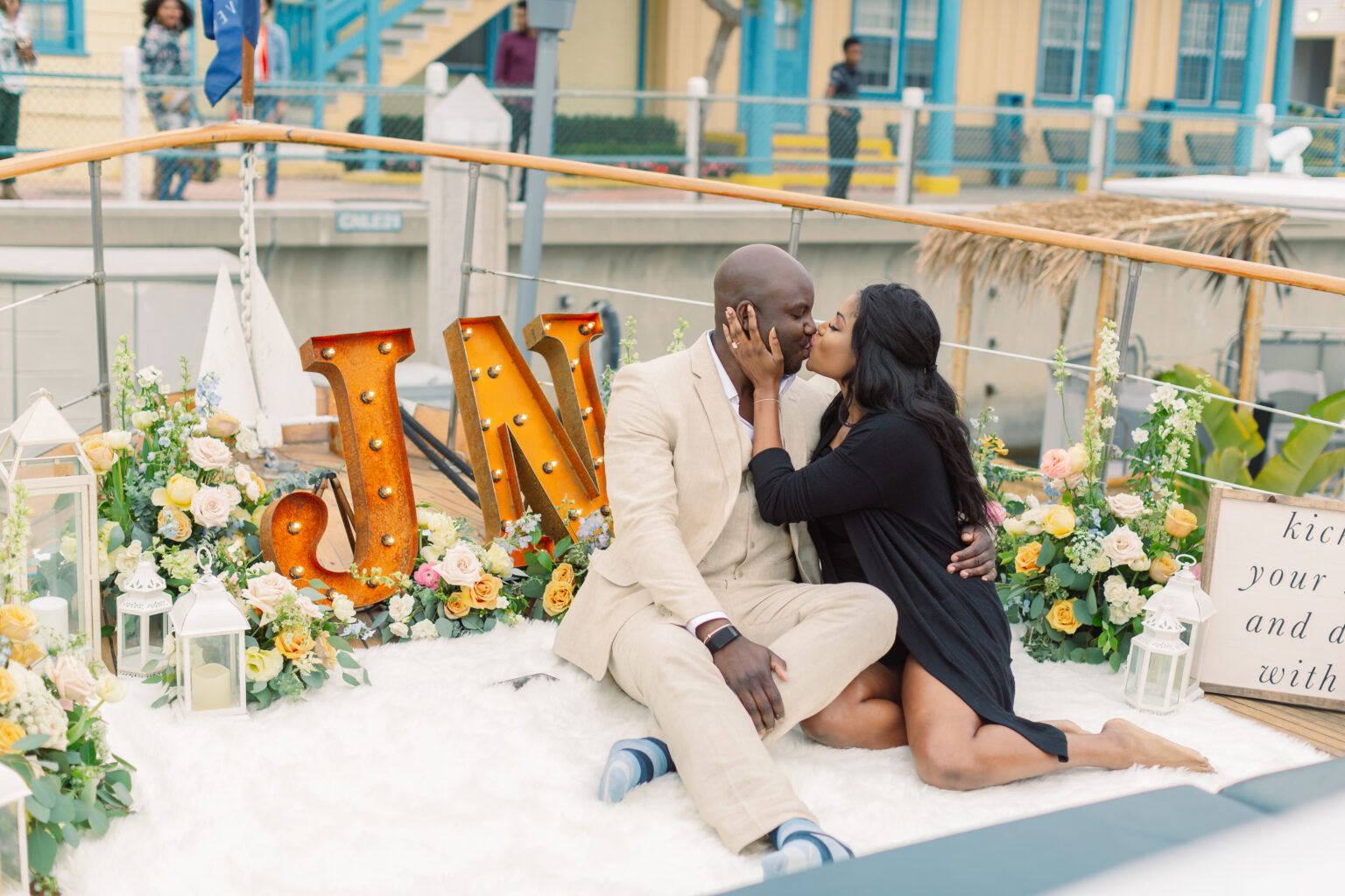 Making a Memorable Proposal with Marquee Light-Up Letters