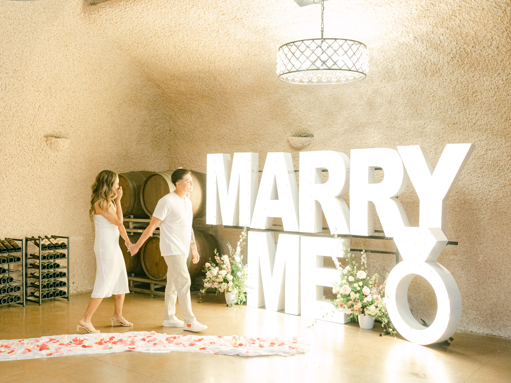 Making a Memorable Proposal with Marquee Light-Up Letters