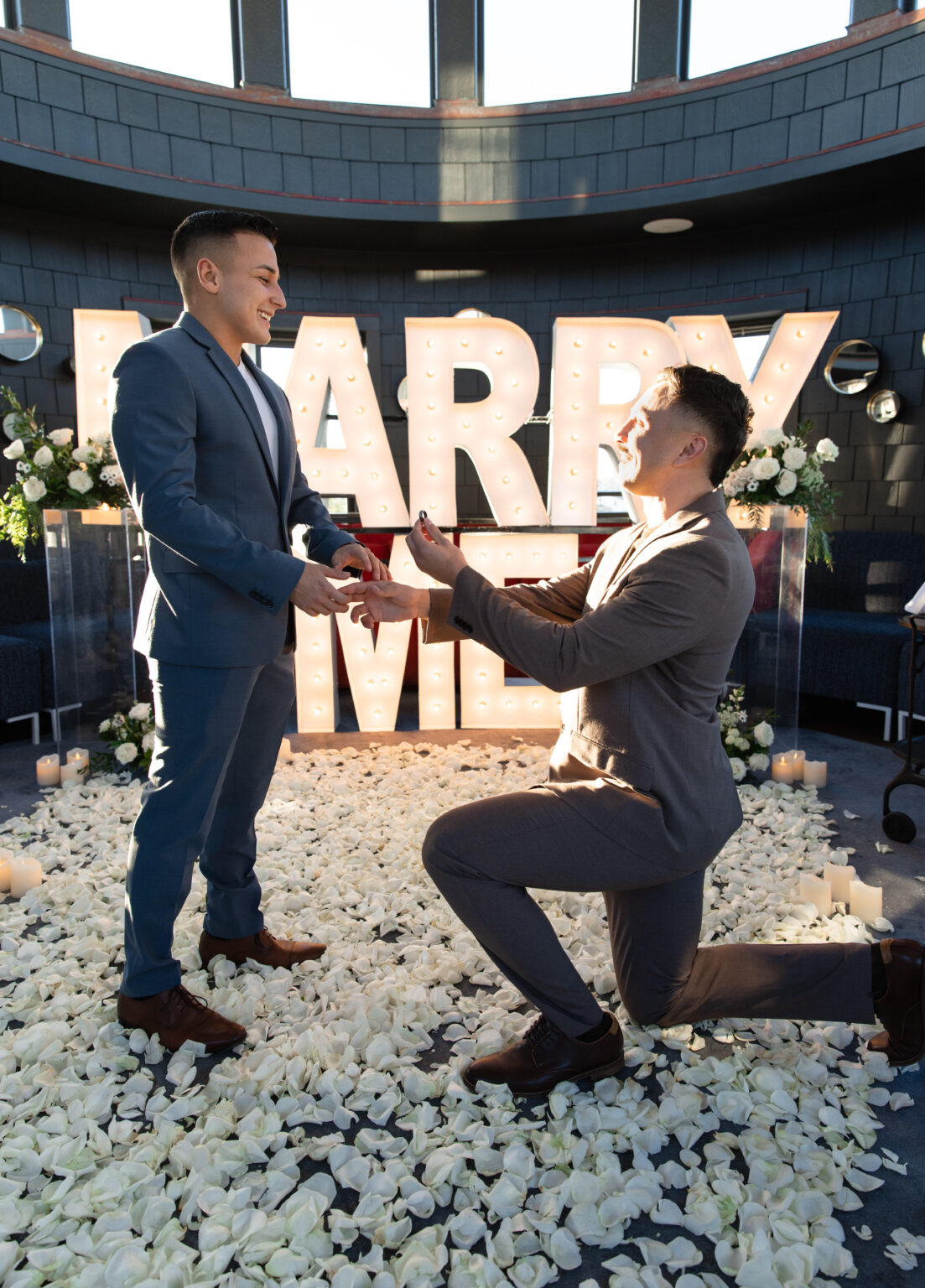 Making a Memorable Proposal with Marquee Light-Up Letters